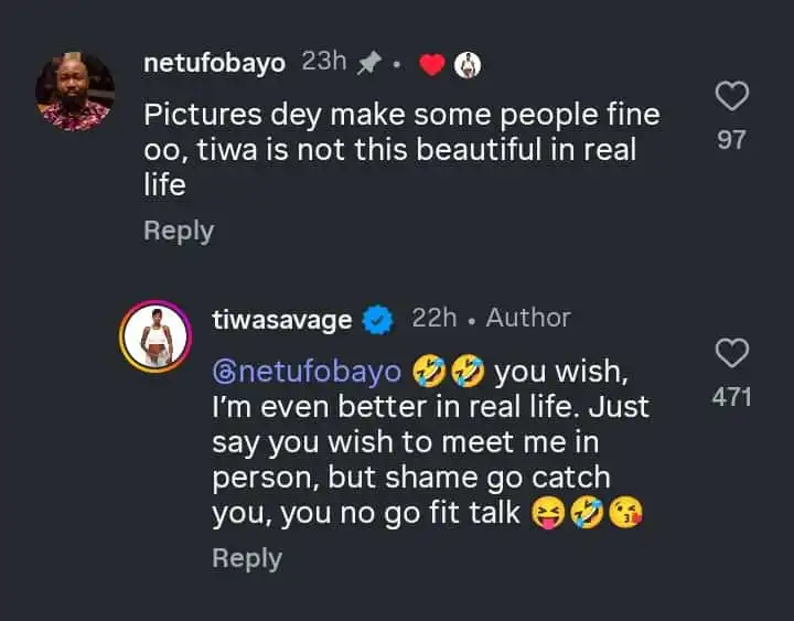 "Shame go catch you, you no go fit talk" - Tiwa Savage Claps Back at ...